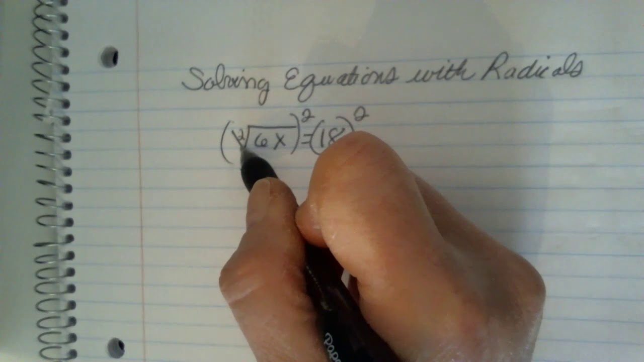 Unit 3 c 10 Solving Equations with Radicals - YouTube