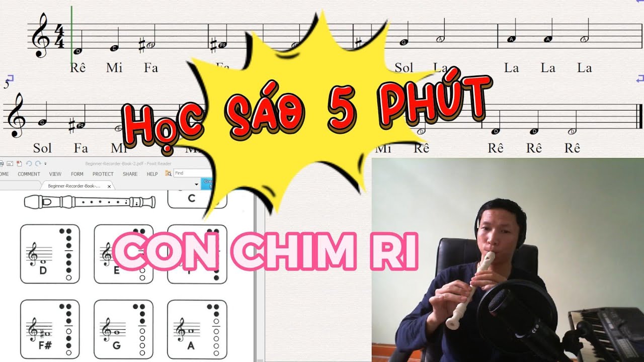 [Học sáo 5 phút] bài Con Chim Ri | Học thổi sáo cơ bản - YouTube