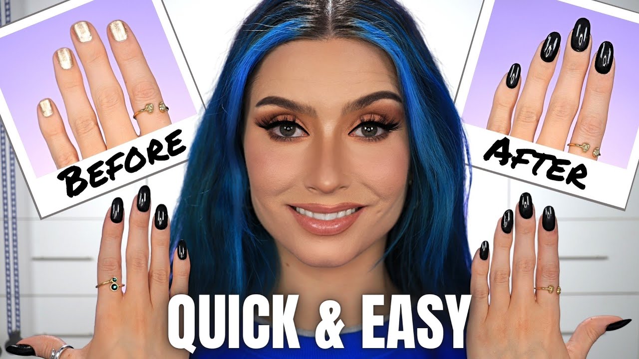 HOW I DO MY NAILS AT HOME NO ACRYLIC NO GEL | NAILS AT HOME QUICK AND ...
