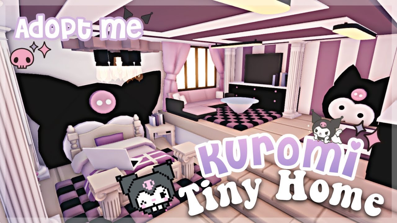 Kuromi Themed House - House build - Adopt me - YouTube