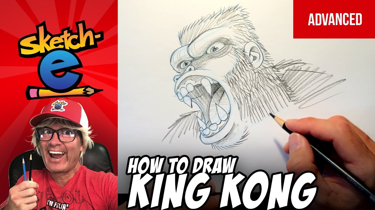 How to draw King Kong with Sketch-e. Advanced! - YouTube