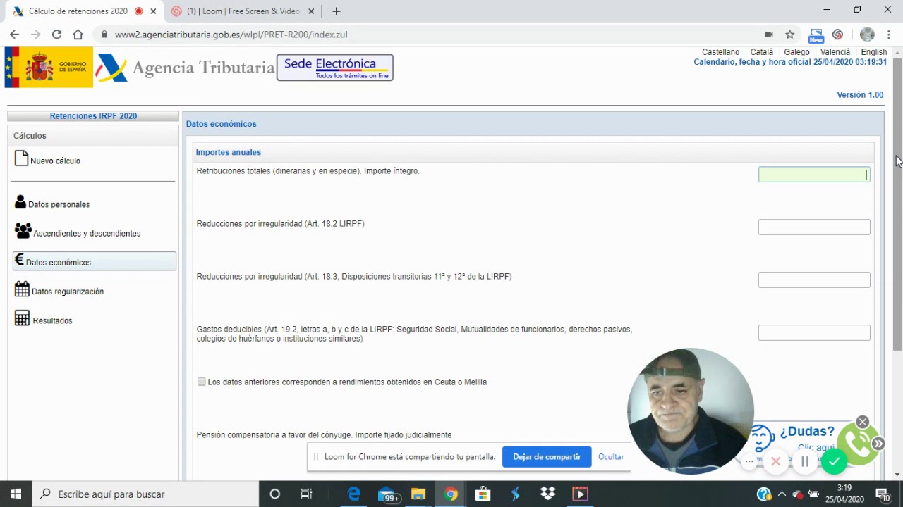 Calculo Retenciones IRPF 2020 - YouTube