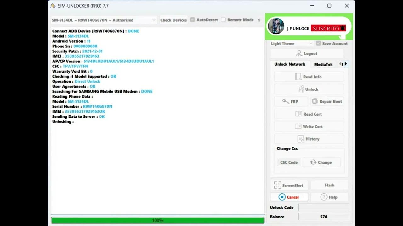 UNLOCK SAMSUNG A03S / S134DL TRACFONE BY SIM-UNLOCKER PRO - YouTube