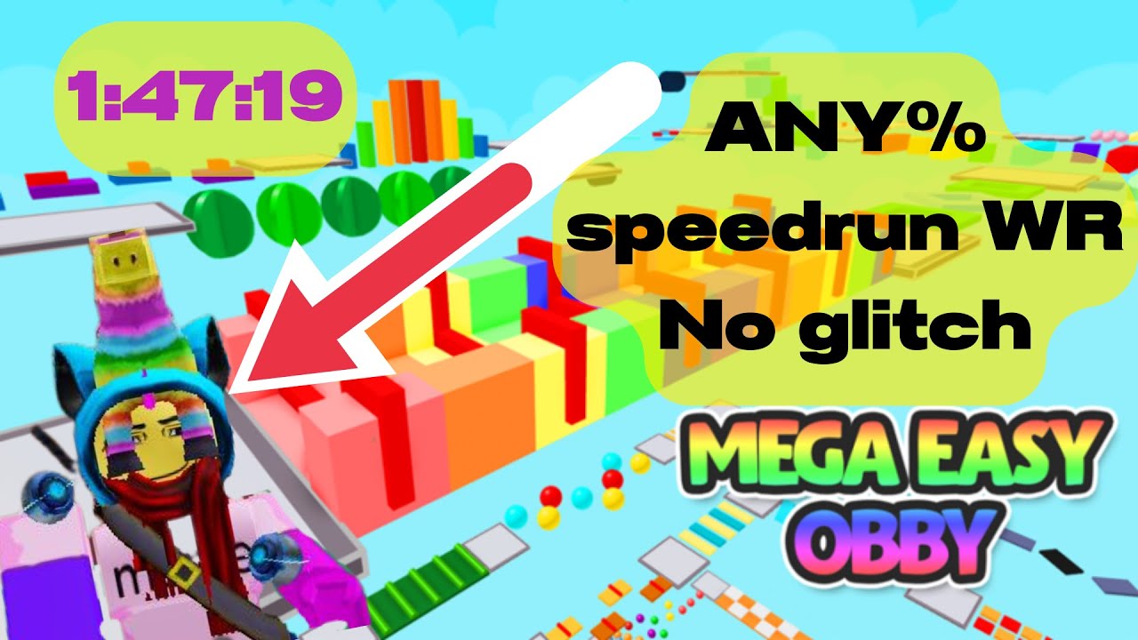 Mega Easy Obby 🌟 800 Stages! Speedrun glitchless WR 1:47:19 - YouTube