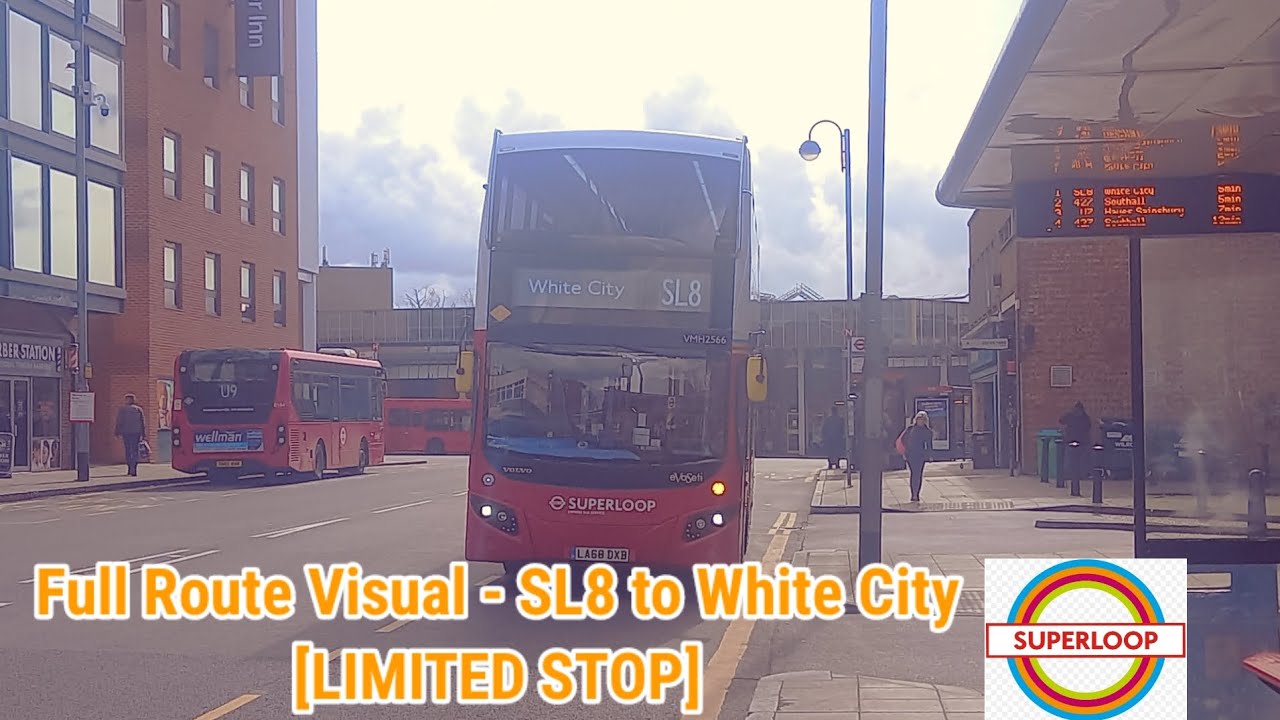 Full Route Visual | London Bus Route SL8 - Uxbridge to White City ...