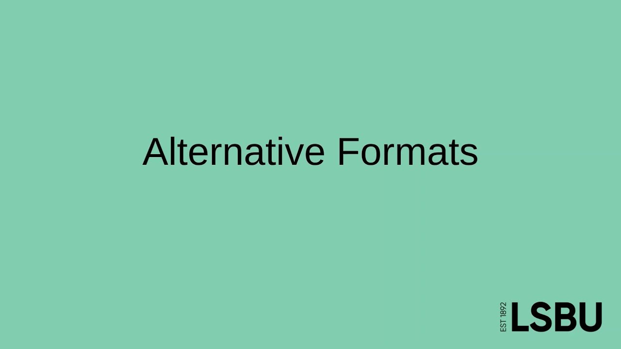 Moodle Alternative Formats - YouTube