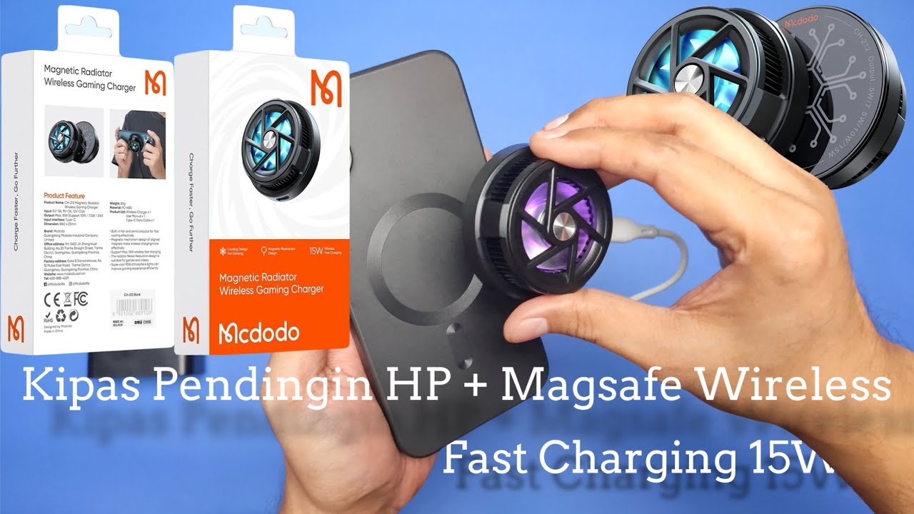 MCDODO 🔥 Magnetic Radiator Cooler Fan CH-2120 🔥 Kipas Pendingin HP + Magsafe Wireless Fast ...
