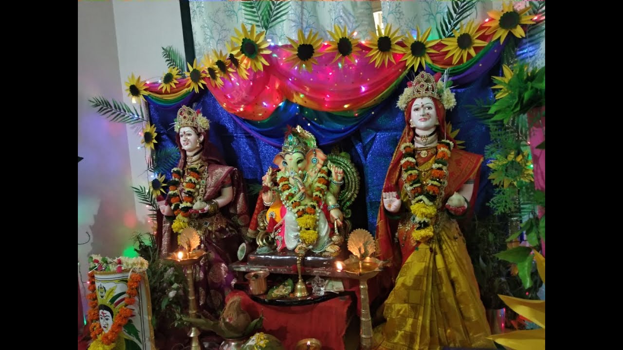 Mahalaxmi , Gauri mataji decoration at different places - 2020 - YouTube