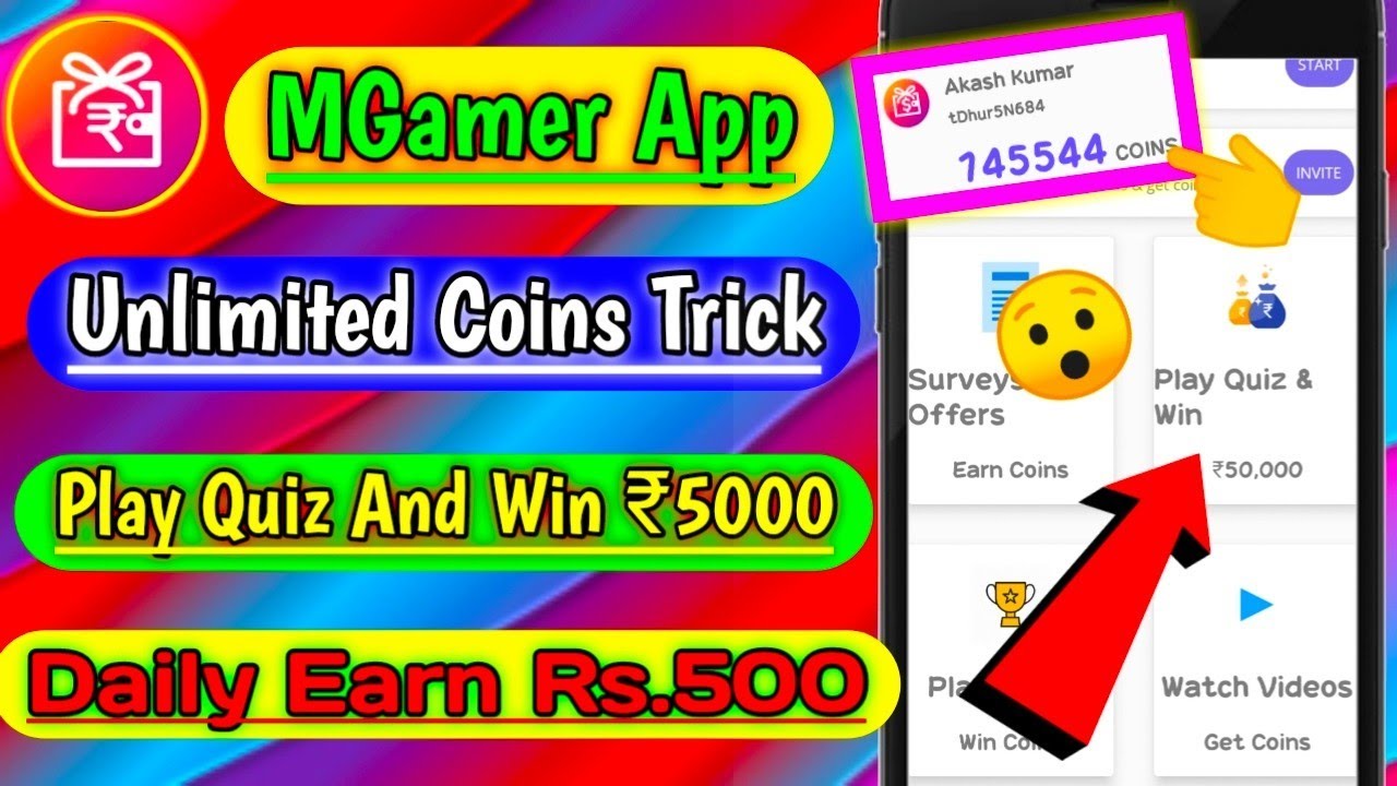 MGamer App Play Quiz And Win ₹50000 | MGamer App Coin Add Trick 2021 ...