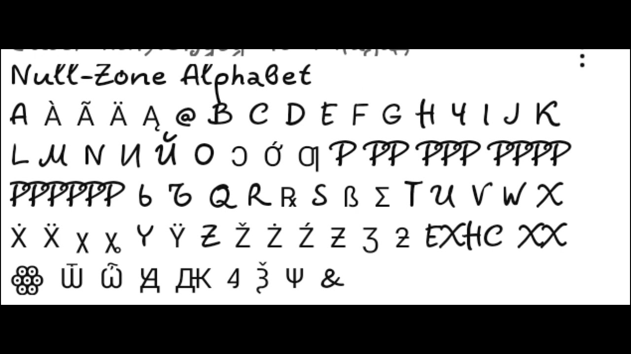 Null-Zone Artistic Alphabet - YouTube