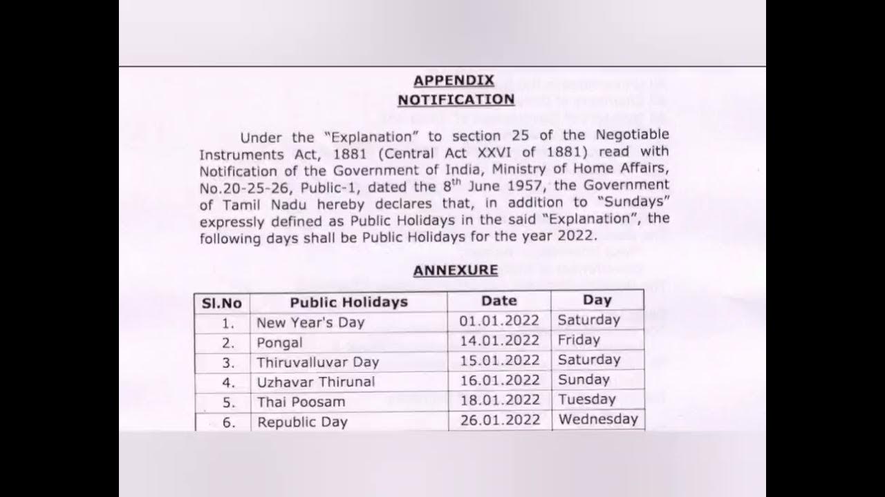 2022 Government Holidays New Calender List In Tamilnadu 2022 Tn Govt 2022-government-holidays-new-calender-list-in-tamilnadu-2022-tn-govt
