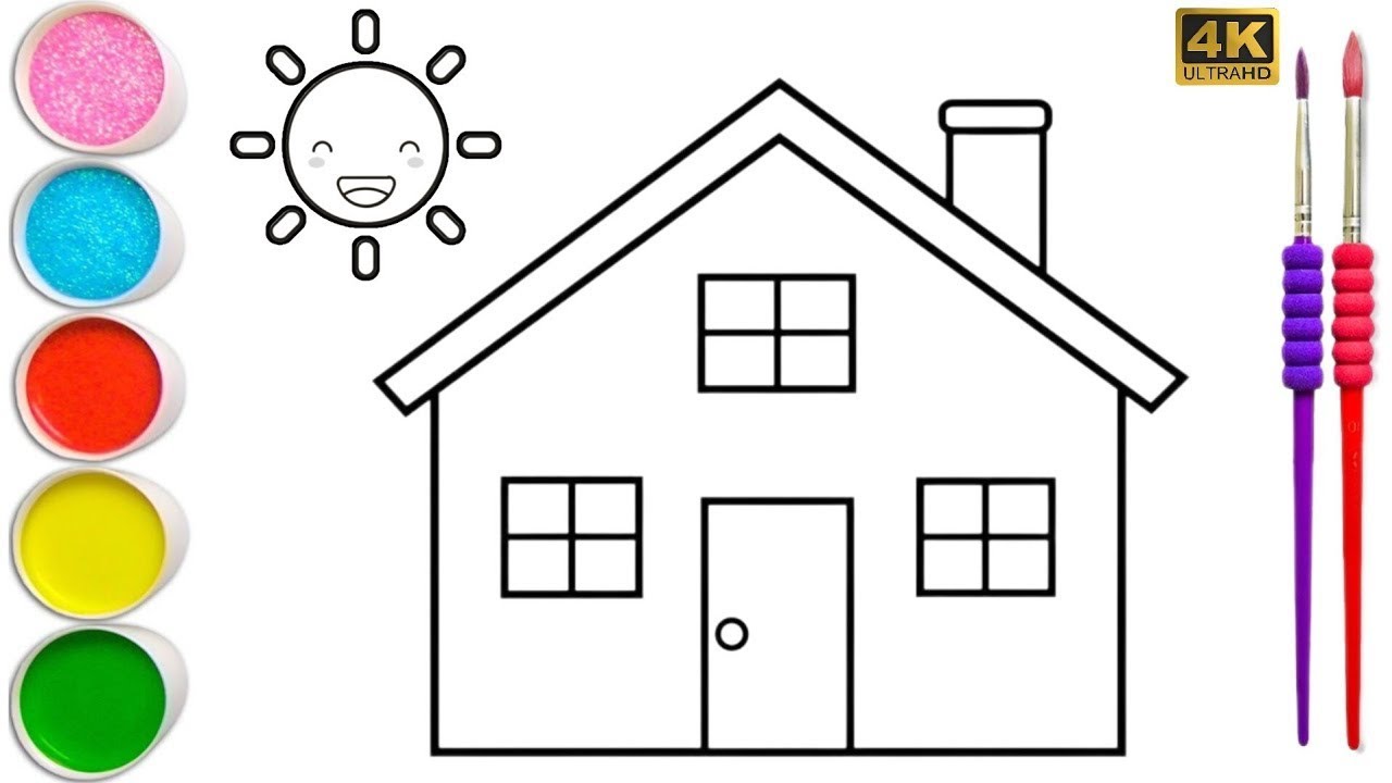 How To Draw A House Step By Step घर का चित्र कैसे बनाये Easy