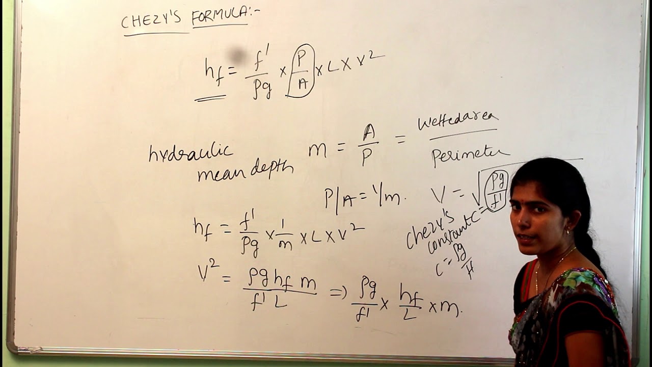 CHEZYS FORMULA AND DERIVATION || fluid mechanics || - YouTube