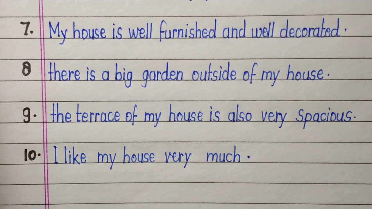 10 Lines Essay on my house in English | short essay my house - YouTube