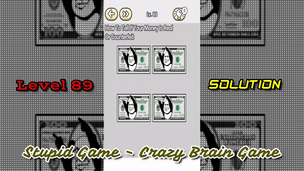 Stupid Game Crazy Brain Game - Level 89 Solution - YouTube
