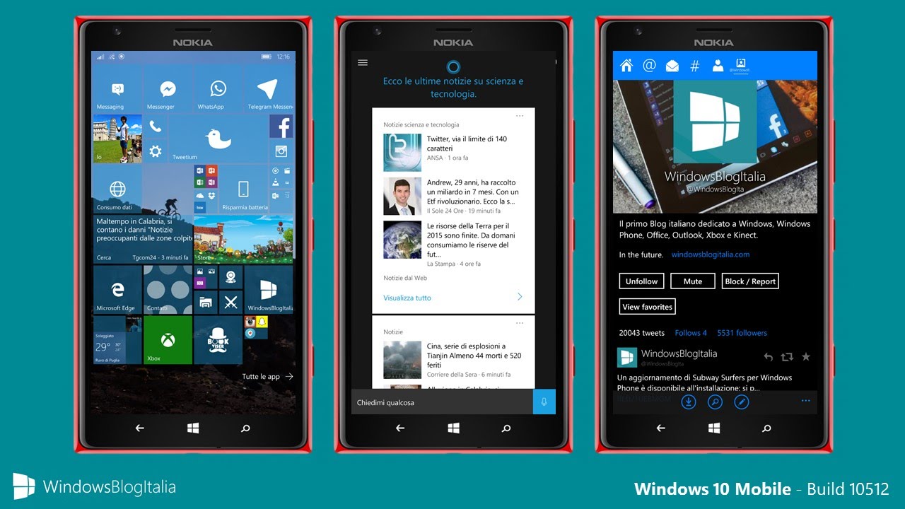 Video tour completo di Windows 10 Mobile Build 10512 - YouTube