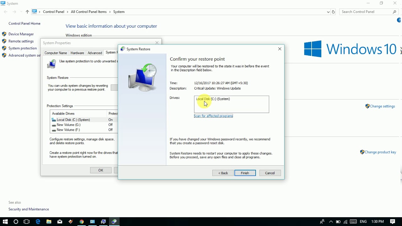 How to Restore and Backup Microsoft Widows 10 - YouTube