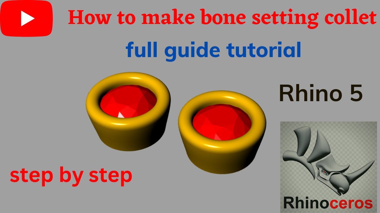 How to make Bone setting collet || step by step full guide || Rhino 5 ...