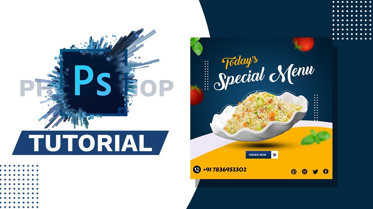 Photoshop tutorial social media design || design tutorial. || social ...
