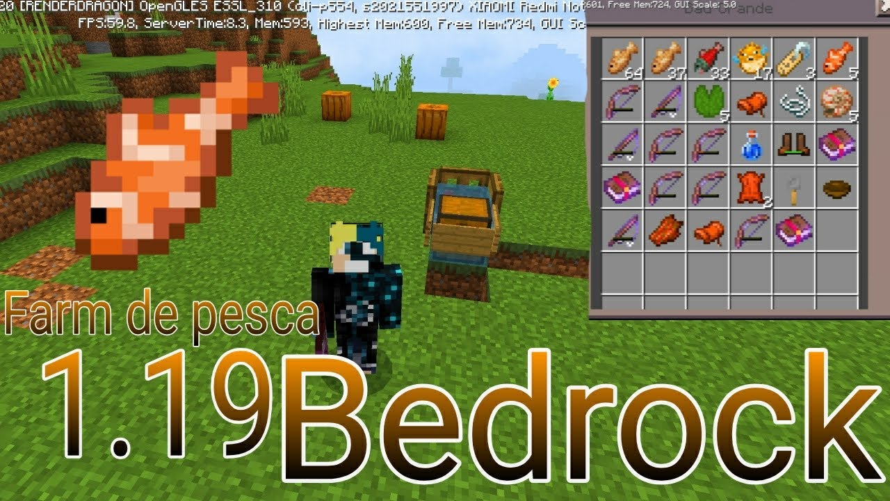 Farm de pesca no Minecraft bedrock 1.19 - YouTube