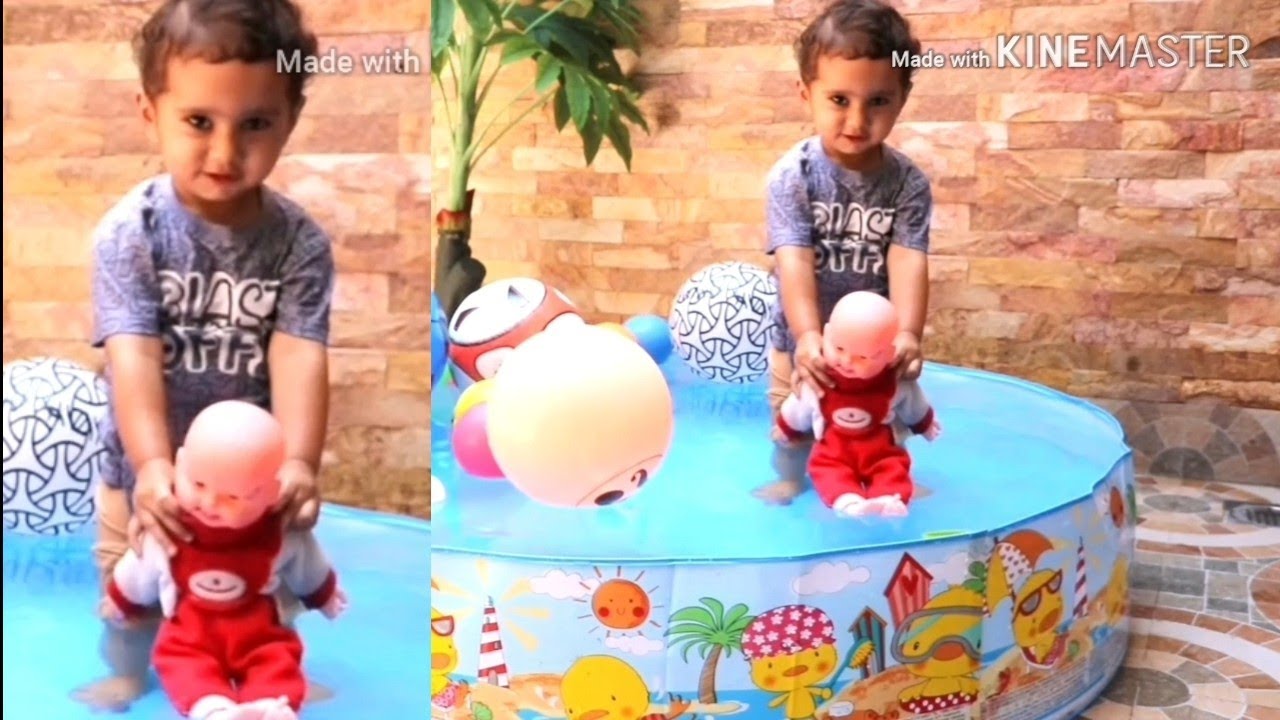 Baby Kid fun on sawing pol with bools with nursery Rhymes fun 2 kids ...