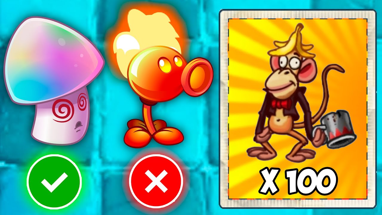 PvZ 2 Every Plants With 1 Plant Food VS 100 Fast Monkey - Plants vs ...