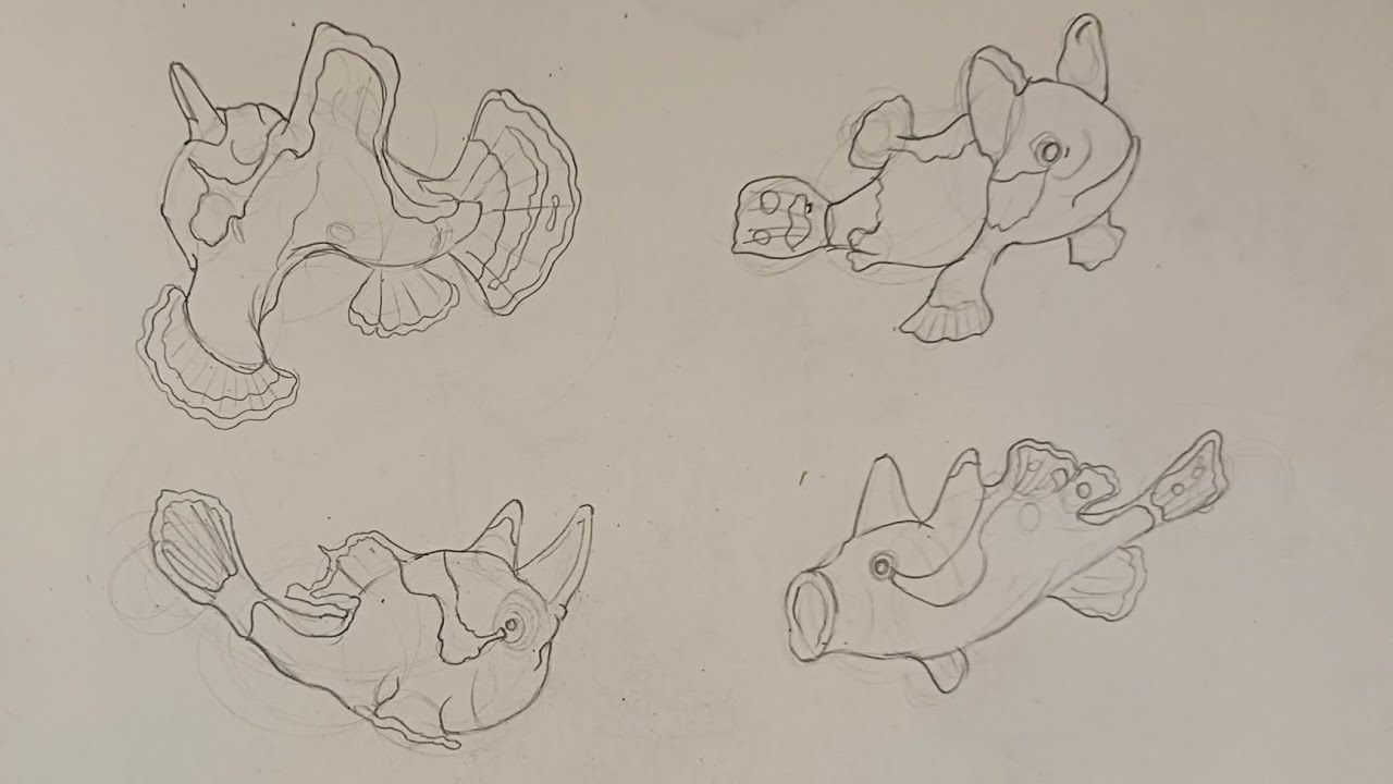 Draw Clown Frogfish | Aquatic creatures - YouTube