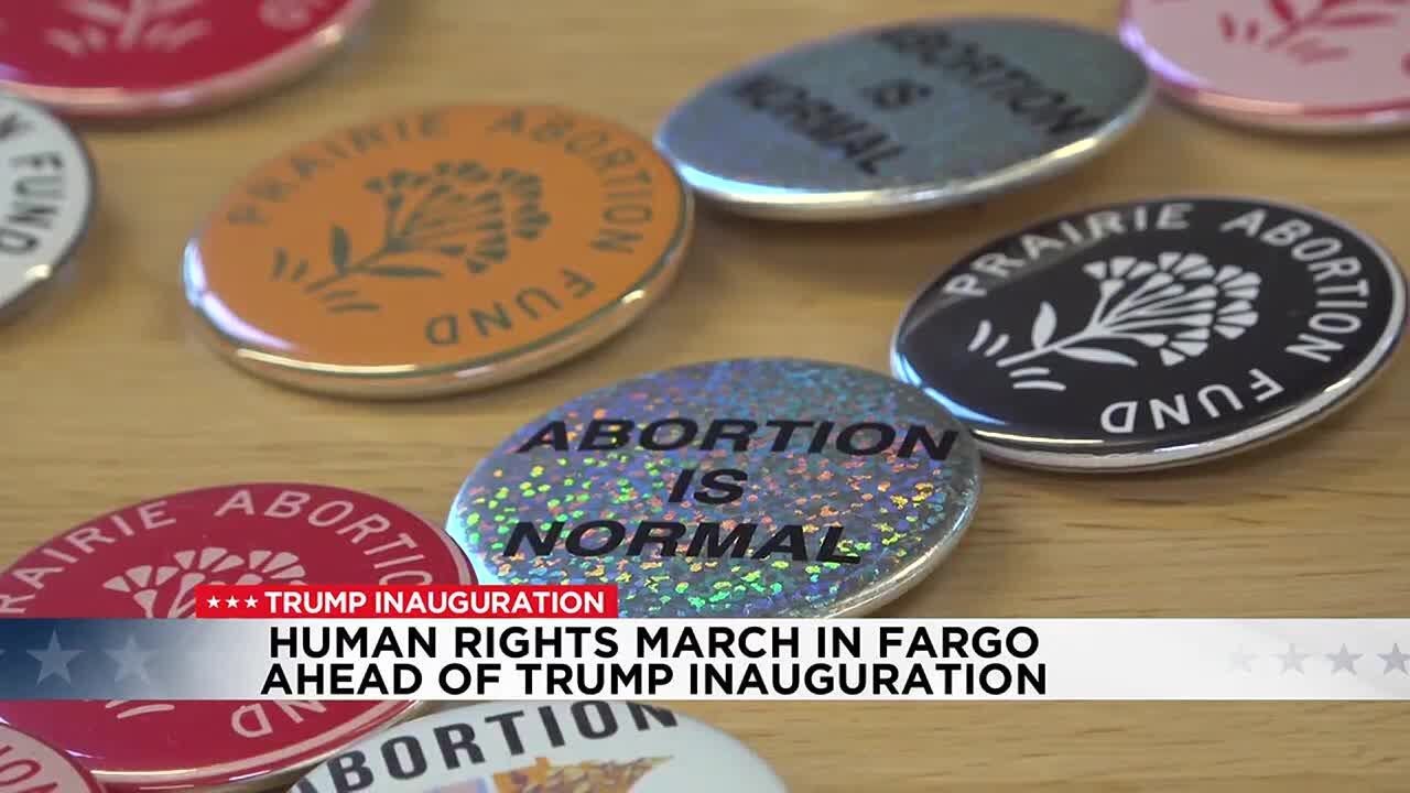 Human rights march in Fargo ahead of Trump Inauguration - YouTube