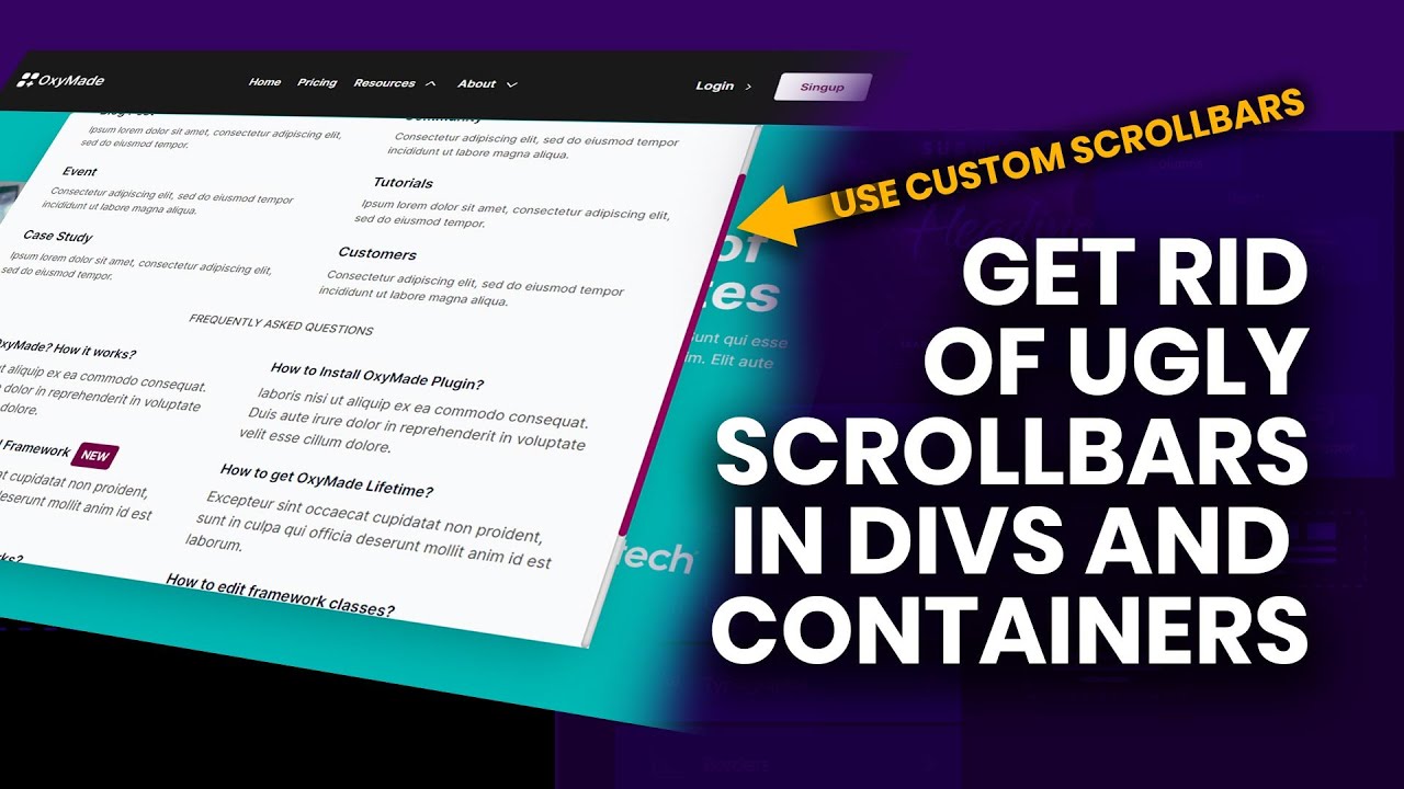 Custom Scrollbars in Divs and Containers - Oxygen Builder - YouTube