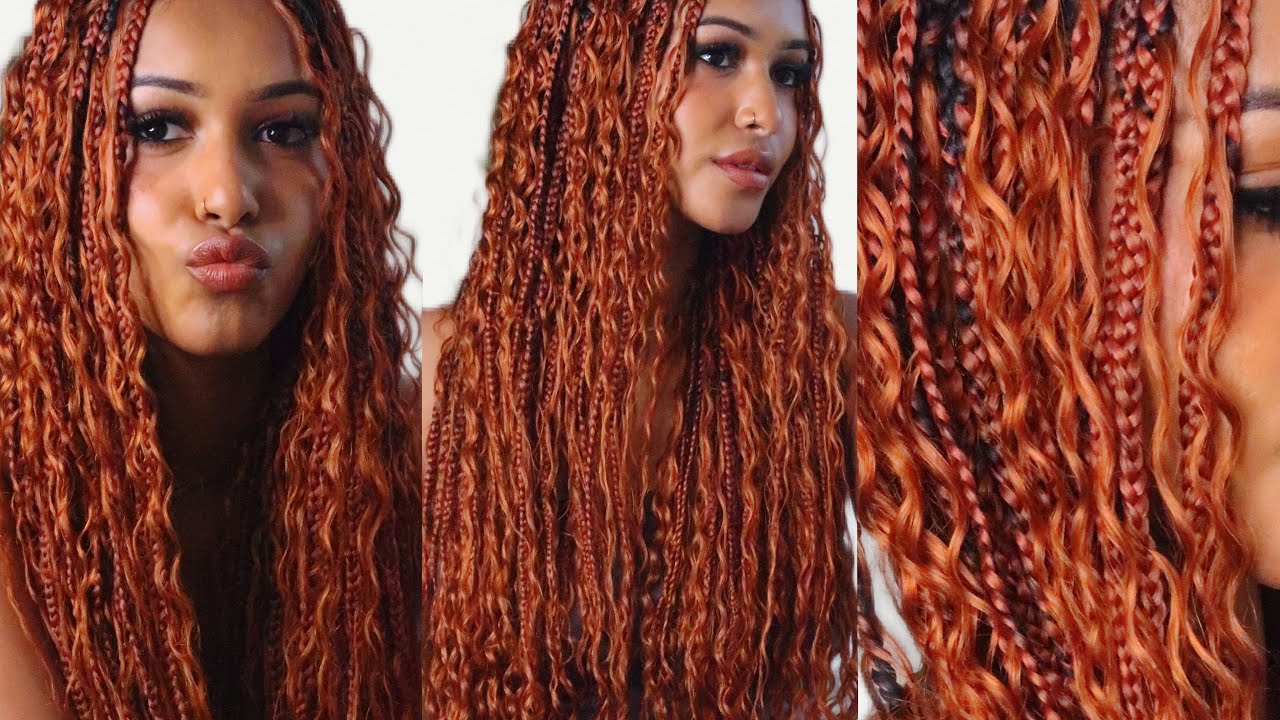 Giving Myself Ginger Boho Knotless Braids Youtube