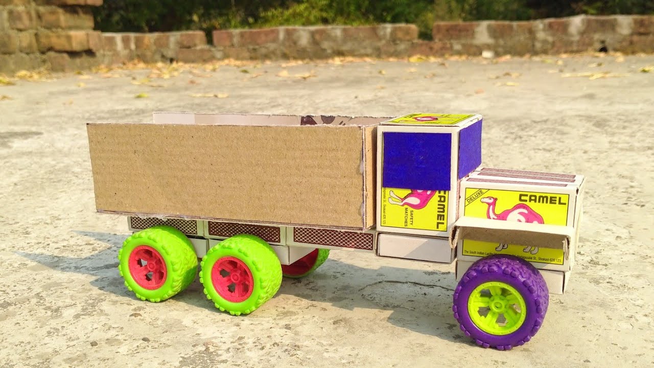 How to make a simple matchbox truck | Diy matchbox truck - YouTube