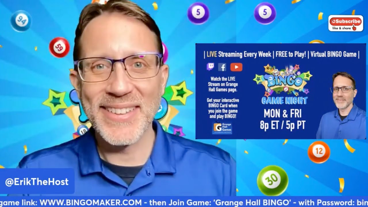 BINGO Game Night - Monday 02/06 | Grange Hall Games - Free to Play ...