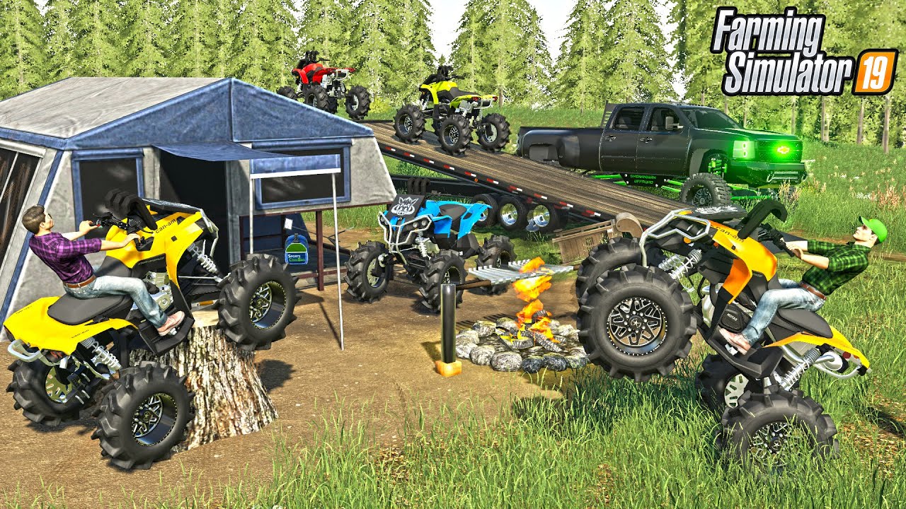ATV CAMPING WEEKEND! | LIFTED CAN-AM RENEGAGE | FARMING SIMULATOR 2019 ...