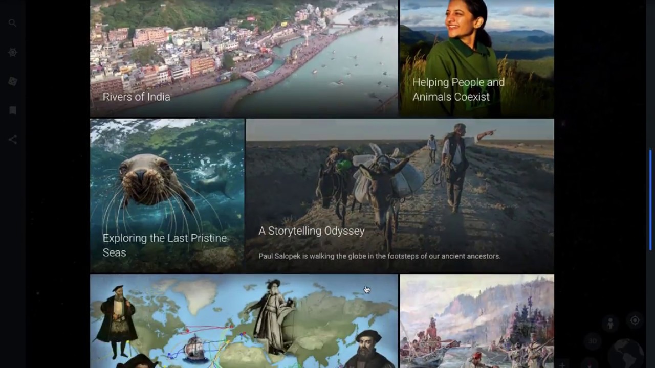 Using the Voyager tool in the New Google Earth - YouTube