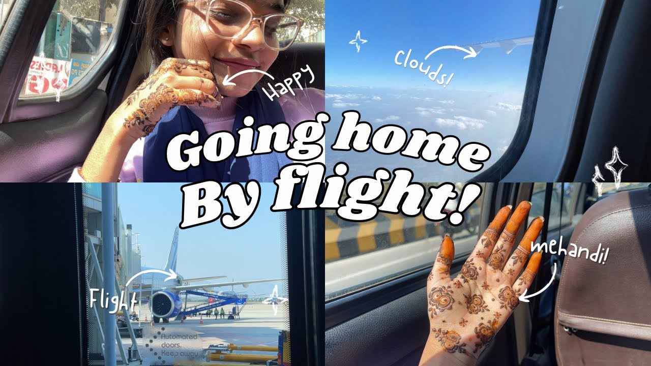 Going home by flight ! ️🤍 (mehandi,airport,flight,Bangalore,calicut ...
