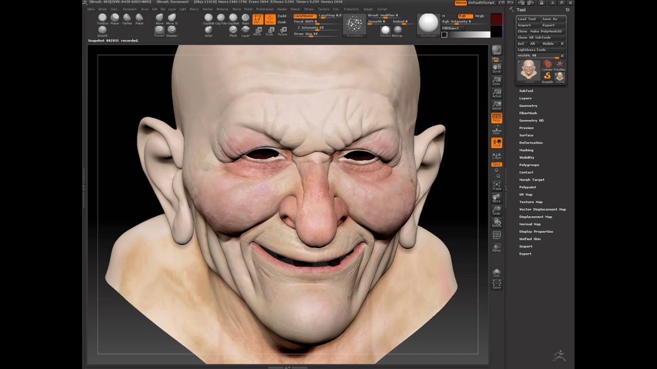 zbrush 4 r3 polypaint and fiber mesh demo - YouTube