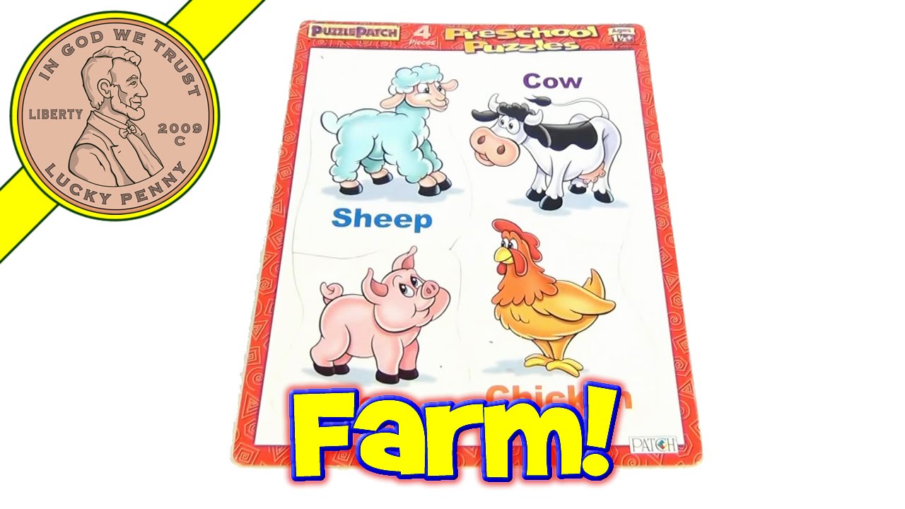 Farm Animals Frame Tray Puzzle Patch Puzzle, 2000 - YouTube
