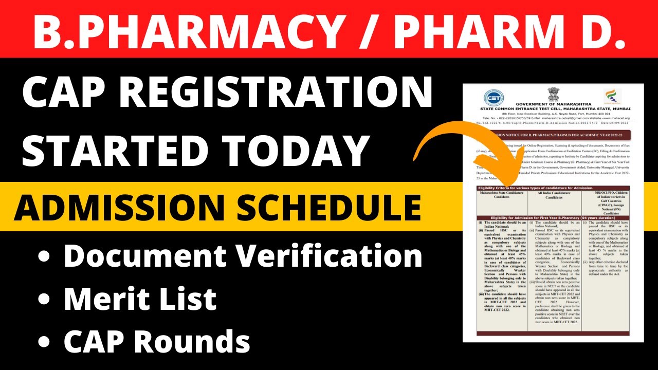 Pharmacy Registration Started | Full Admission Schedule Explained ...