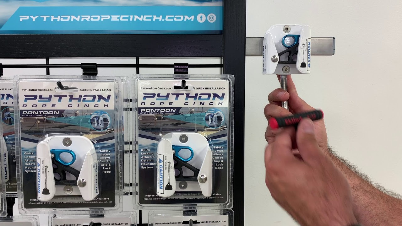 Python Rope Cinch For Pontoon Boats - YouTube