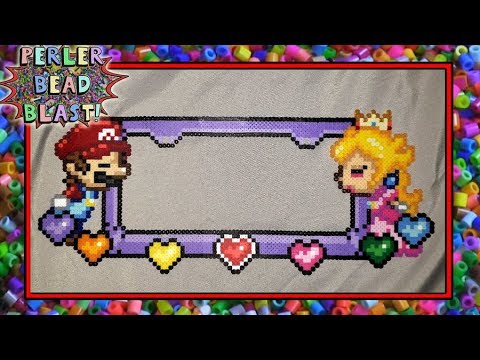 Perler Bead Blast - Peach and Mario License Plate - YouTube