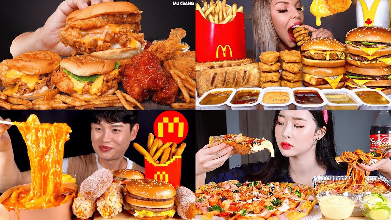 Fast Food Only | Eating Burger,Pizza & Fries Compilation - YouTube