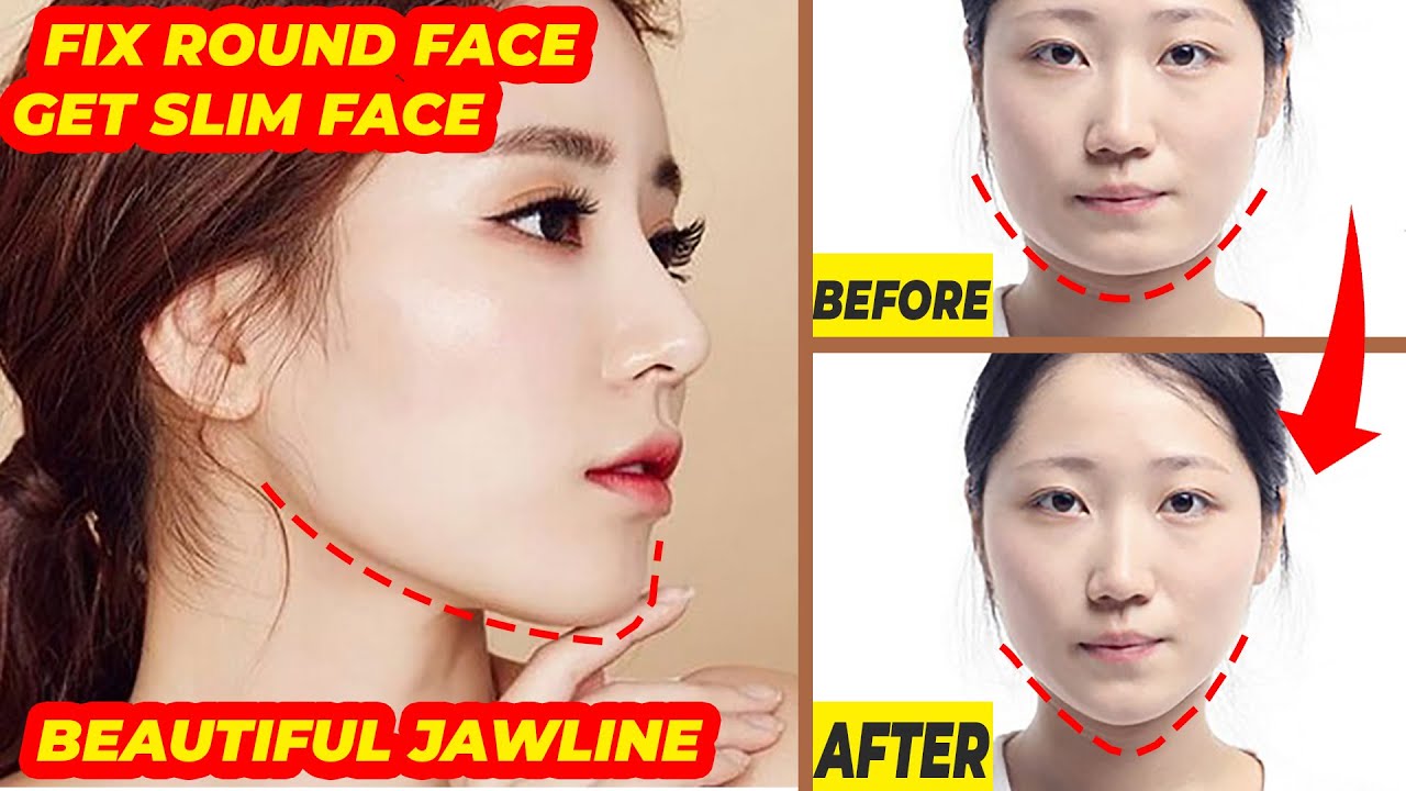 How To Fix Round Face, Get Slim Face And Beautiful Jawline - YouTube