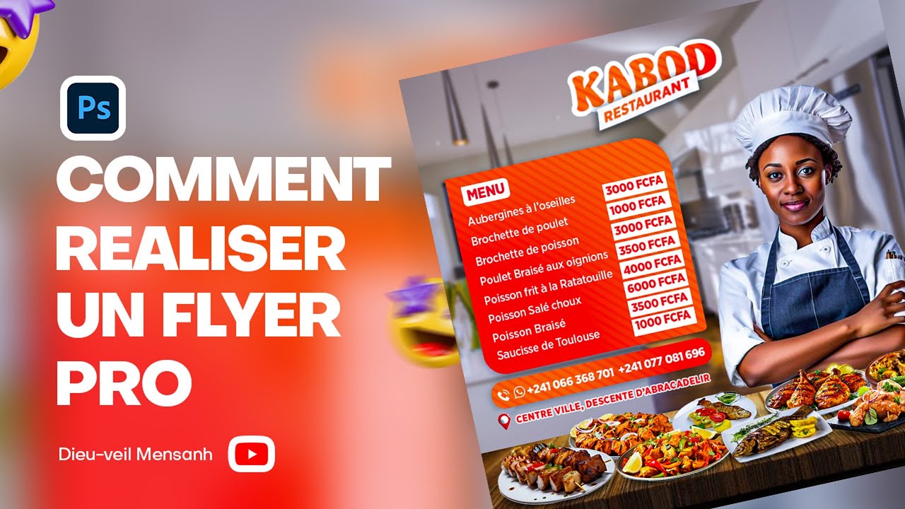 Comment réaliser un flyer PRO en 15 min sur | Adobe Photoshop - YouTube