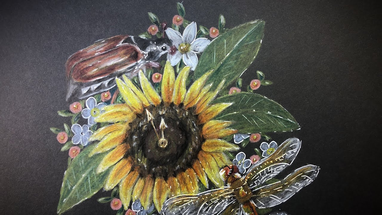 Inktober | Prompt 1: Backpack (Part3) - Colorpencil on black paper, A4 ...