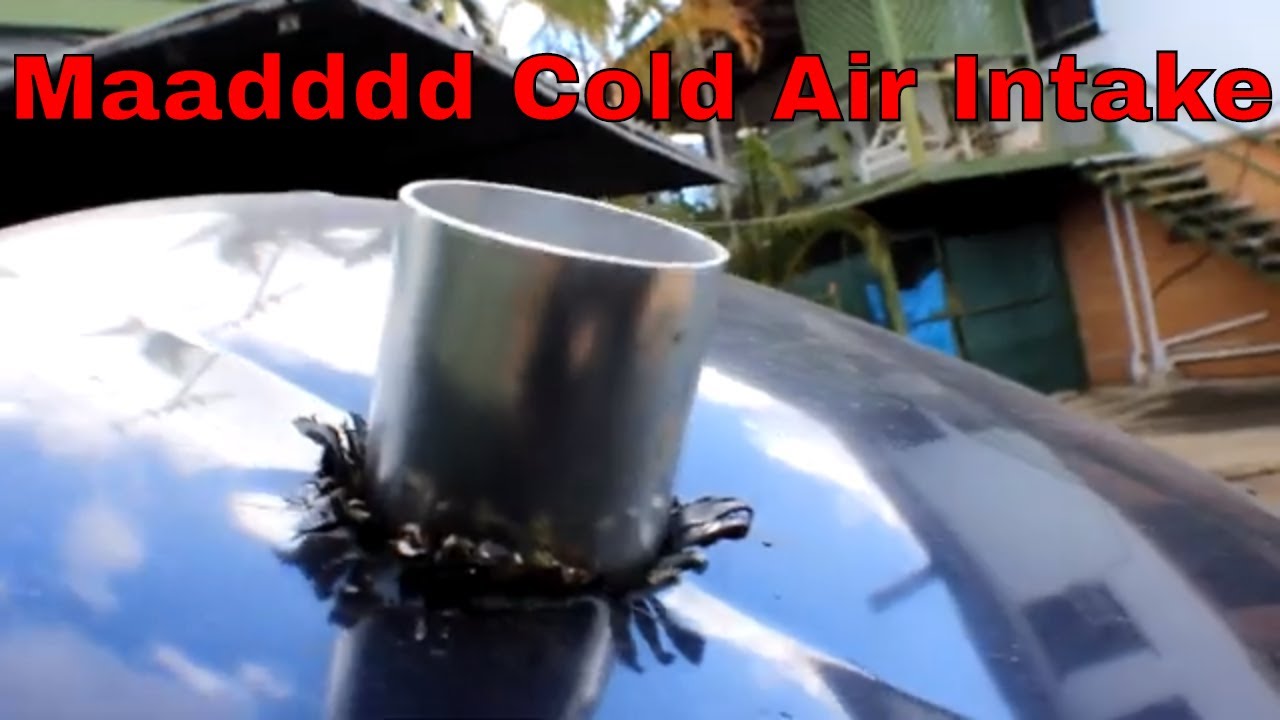 I made a cold air intake on my commodore (budget burnout car) - YouTube
