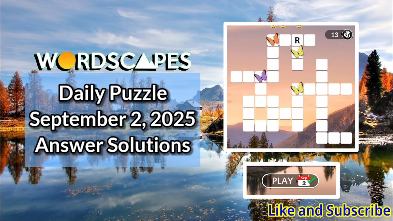 Wordscapes Daily Puzzle September 2, 2025 Answer | Solutions | Gameplay ...