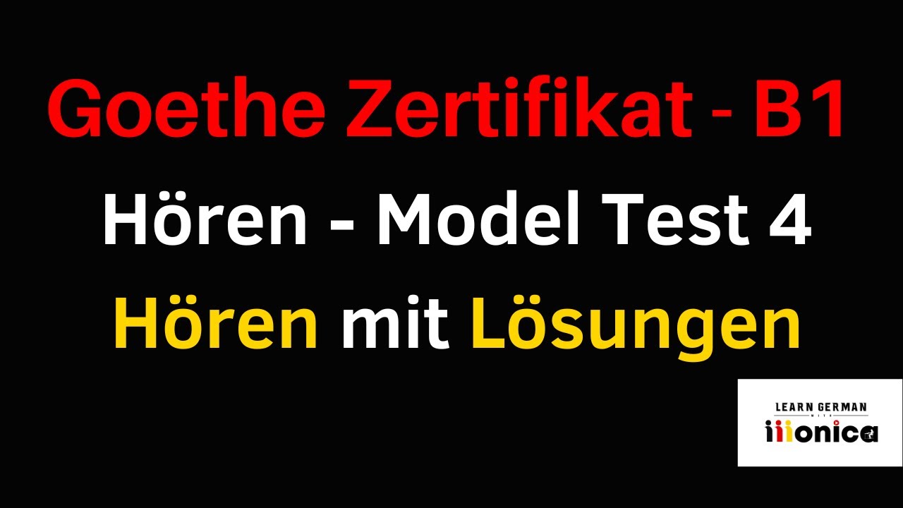 B1 Hören - Model Test Paper 4 - Goethe Zertifikat B1 #goethezertifikat ...