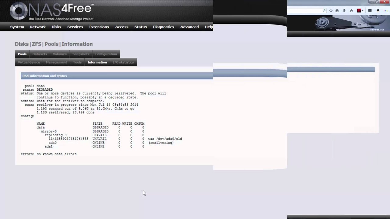 Nas4Free Increase storage by Replacing Disks - YouTube