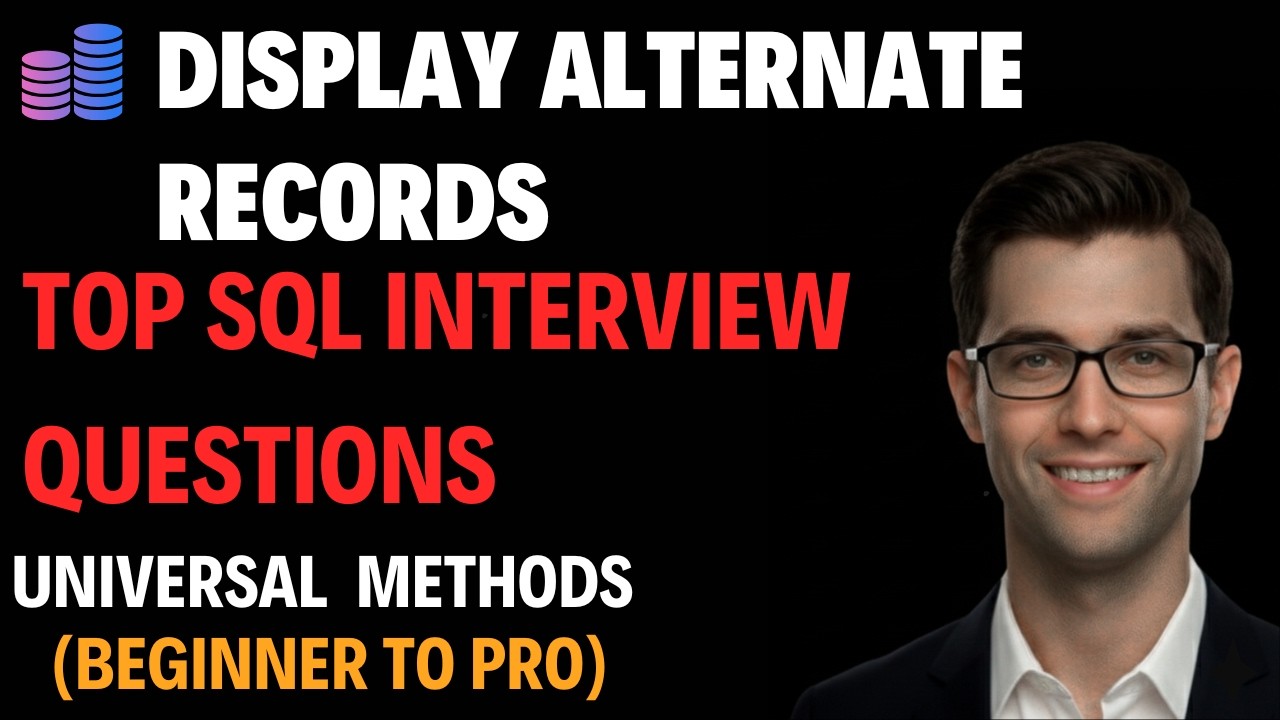 Display Alternate Records in SQL | TOP SQL Interview Question # ...