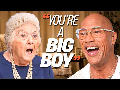 The Rock turns on the charm and serenades Grime Gran | Moana Interview